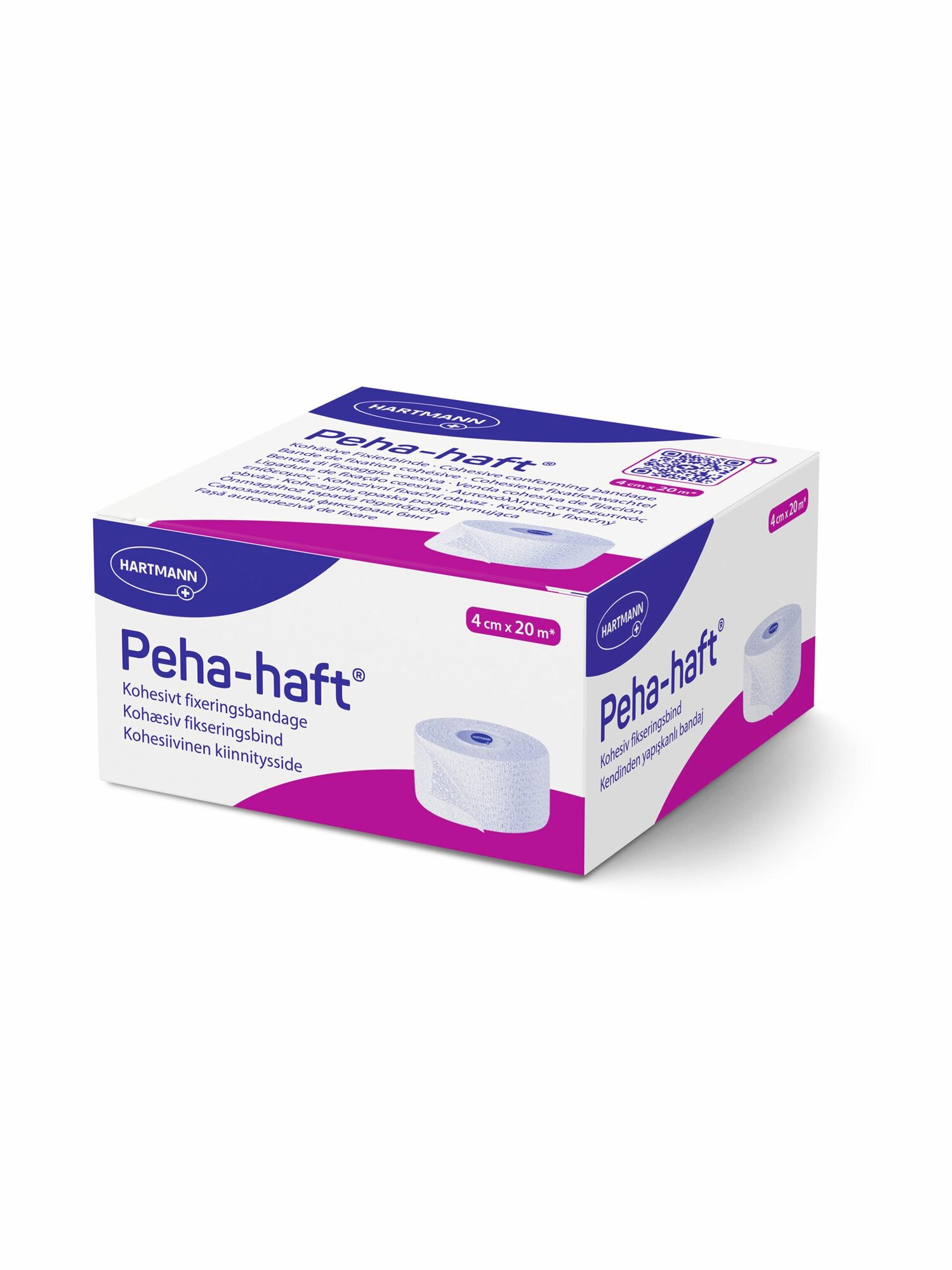 Пеха-хафт (Peha-haft), Paul Hartmann - самофиксирующийся эластичный бинт для перевязки ран, белый, 4 см х 20 м, 1 шт.