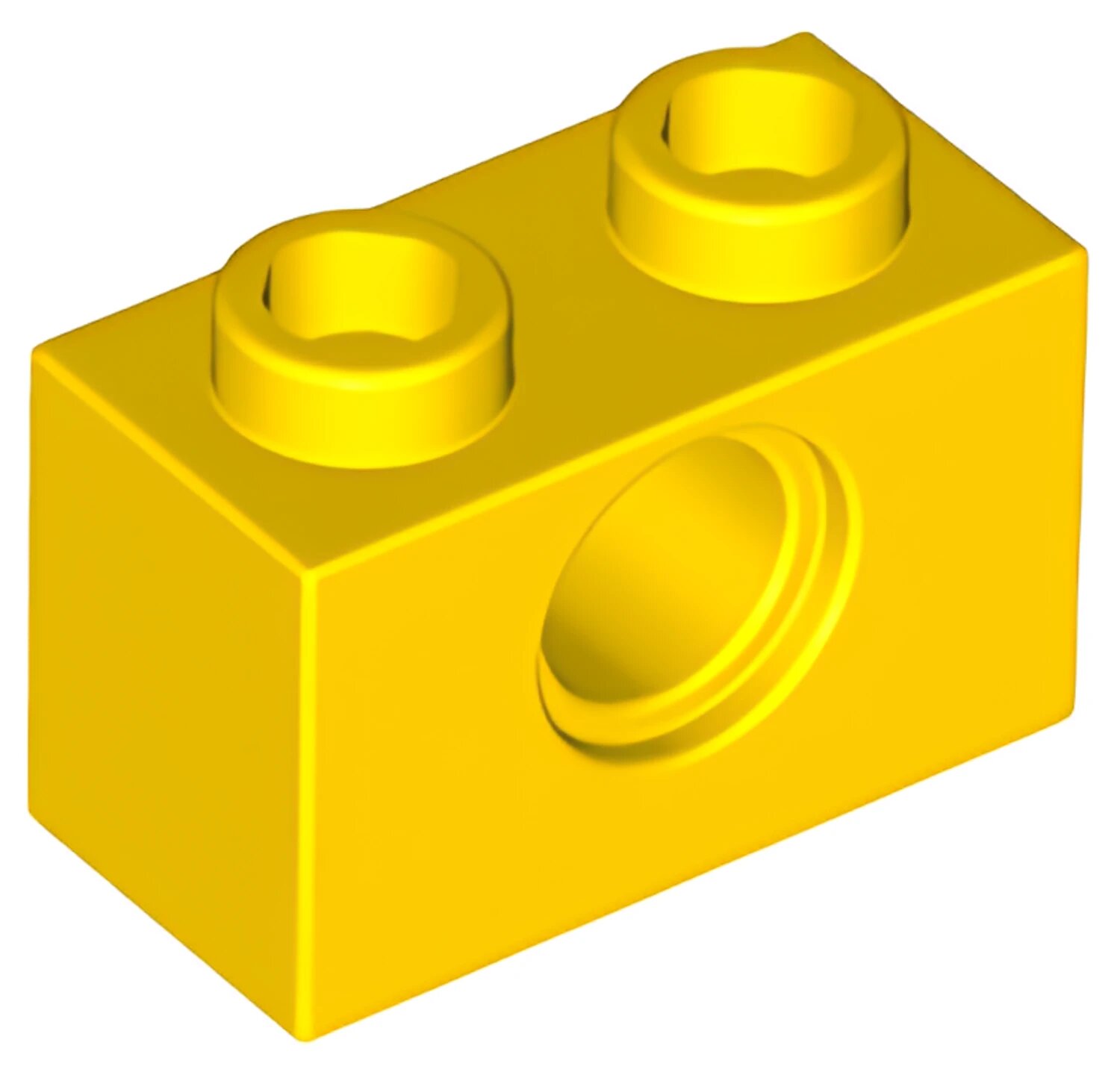 Деталь LEGO Technic, Brick 1 x 2 with Hole 3700 Yellow U