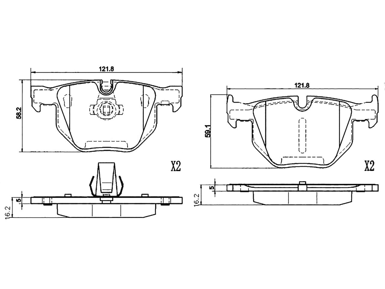 UNIO BRP-20013 (34212339272 / 34212339290 / 34216763043) колодки тормозные диск. задние BMW (БМВ) 5 (e60, e61) 01-, 6 (e63, e64)