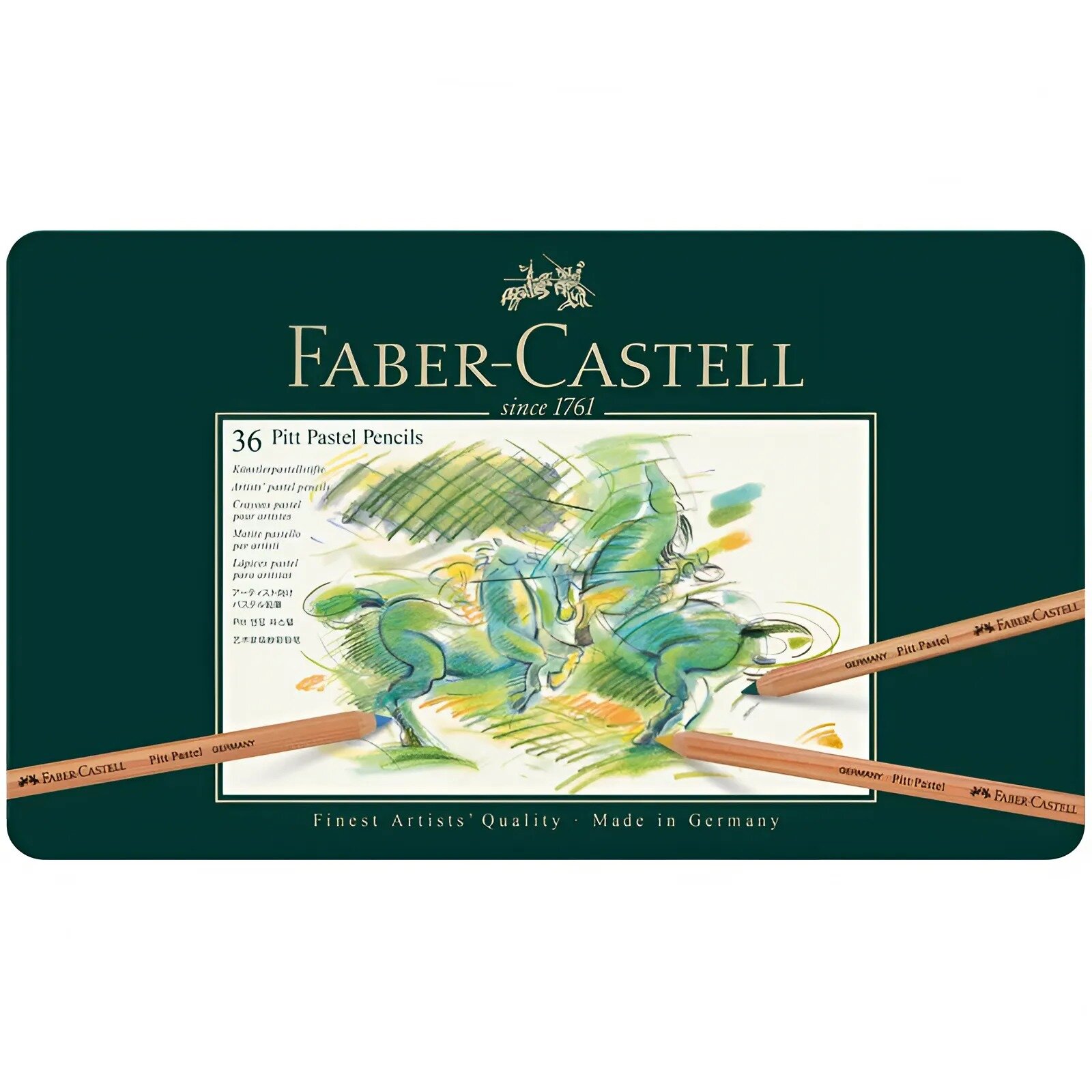 Карандаши цветные пастельные Faber-Castell Pitt Pastel 36цв, металл. кейс, 112136