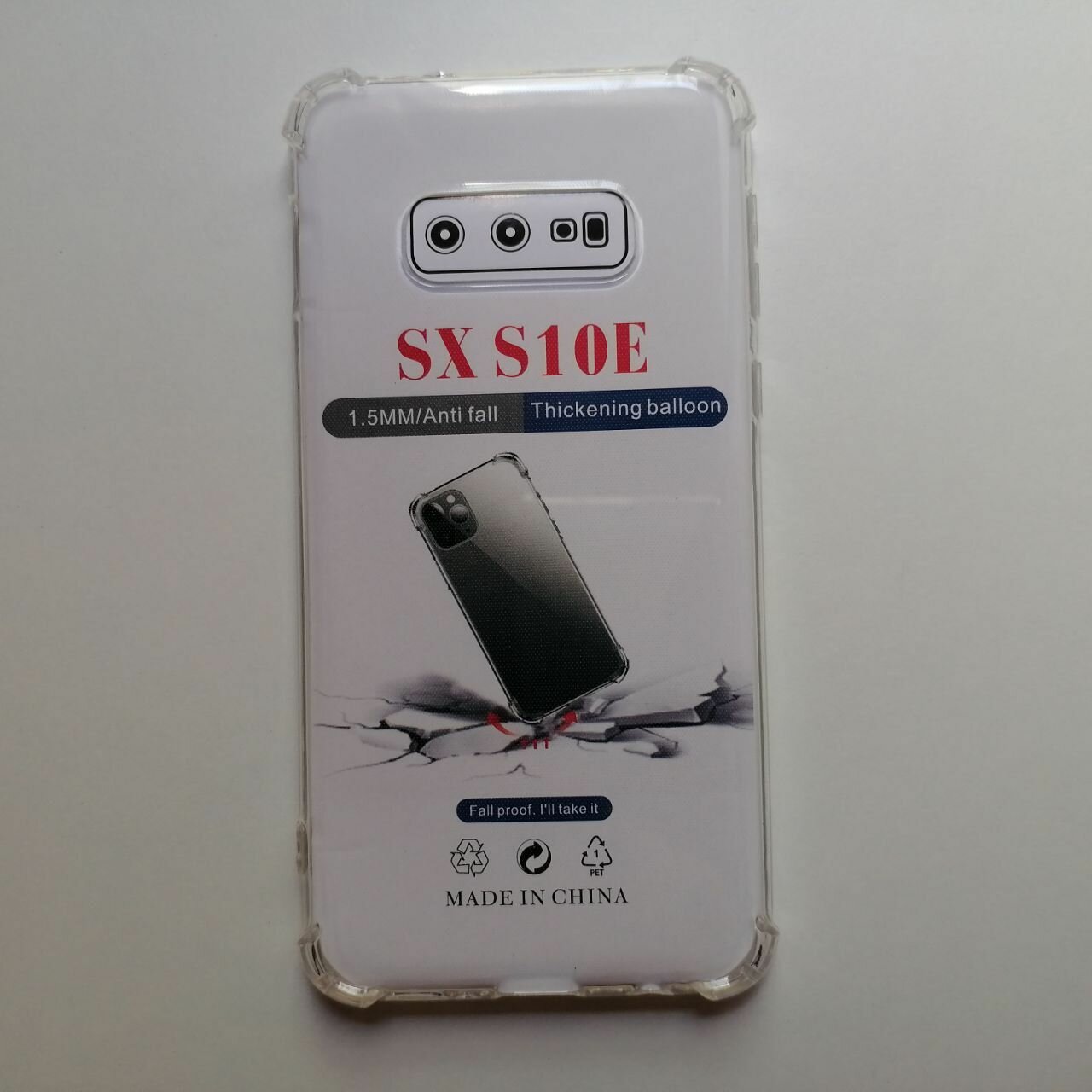 Чехол силиконовый прозрачного цвета для смартфона Samsung Galaxy S10e с усиленными углами