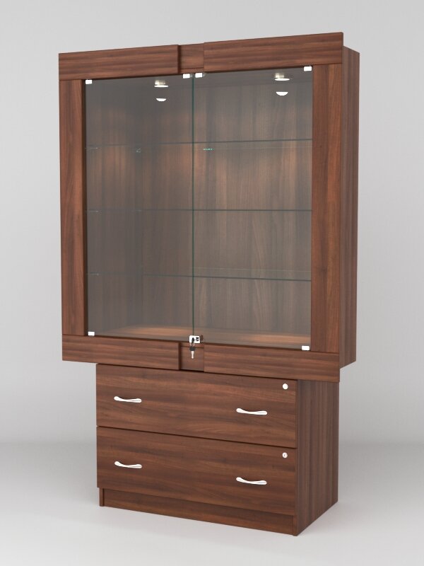 Витрина "электра" №9-2 (задняя стенка - ДСП), Орех. Производитель товара - компания Westcom.