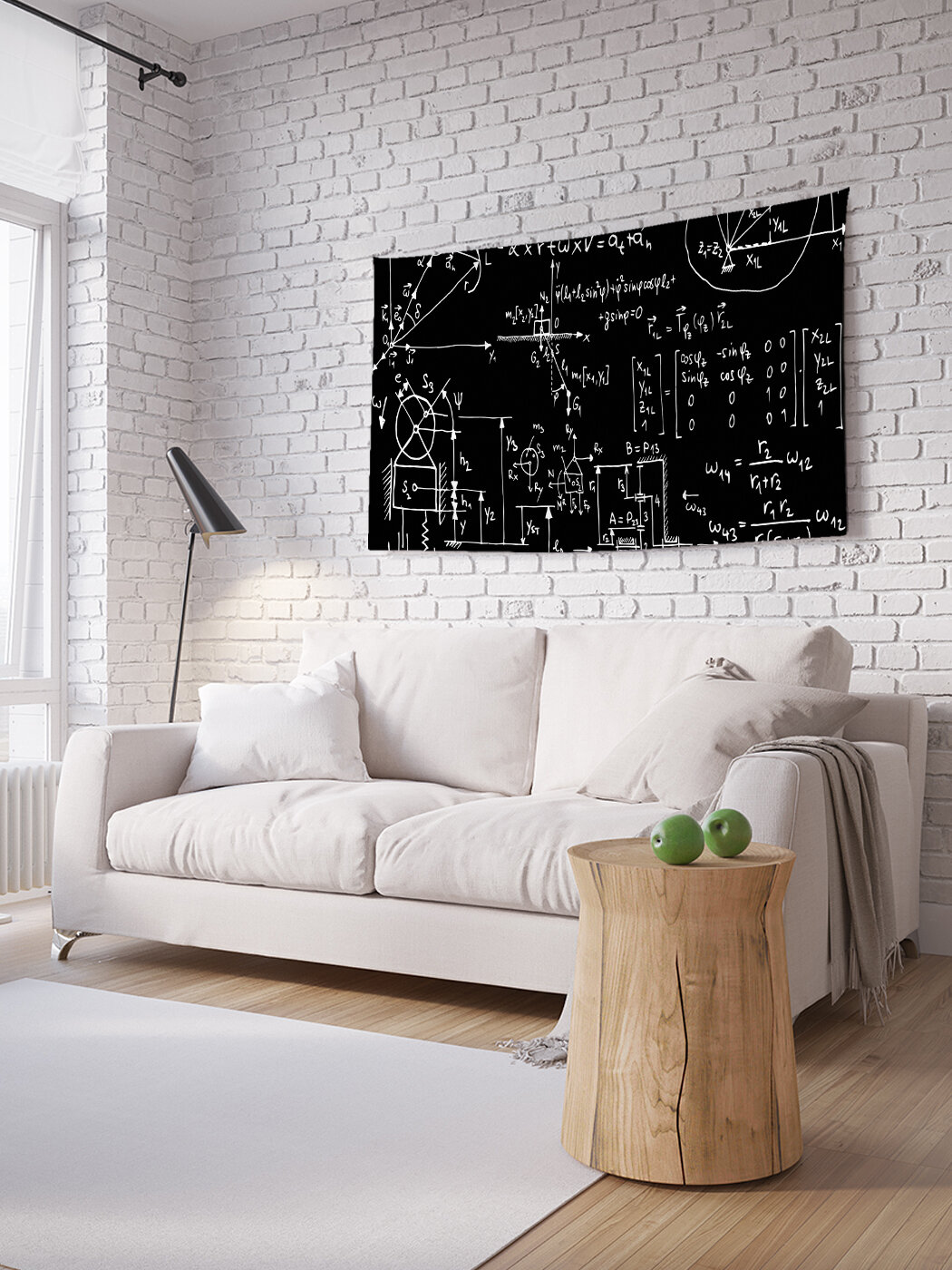 Фотопанно на стену горизонтальный постер 100х150 "Формулы на доске", JoyArty