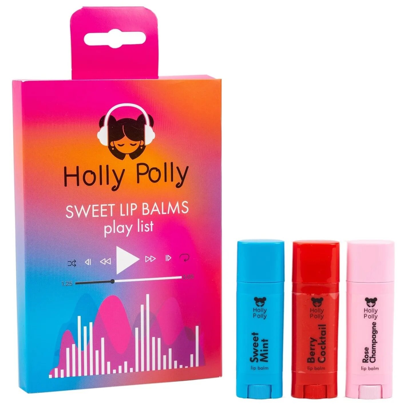Набор бальзамов Holly Polly Music Collection Sweet Play List, увлажнение и питание, 3 шт.