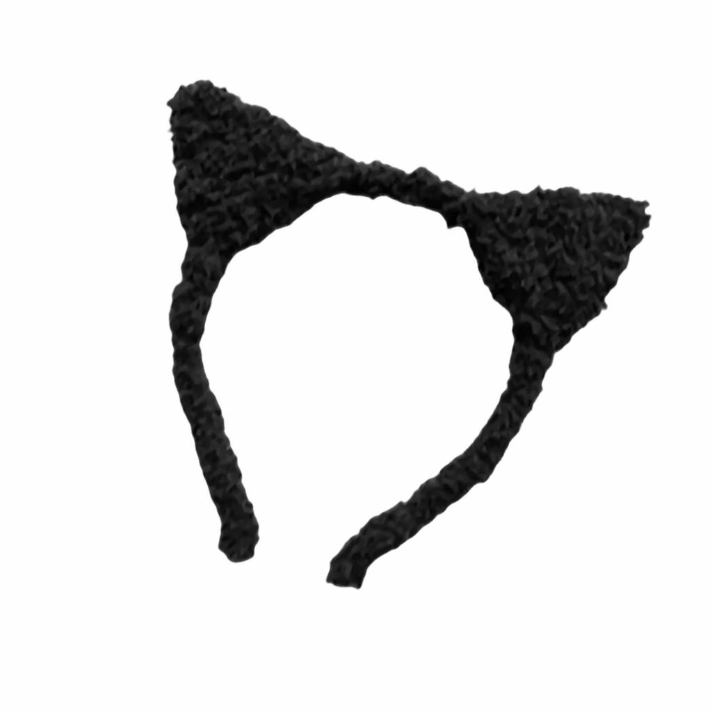 (1шт) Милый кот, плюшевая повязка на голову с кошачьими ушками-черный