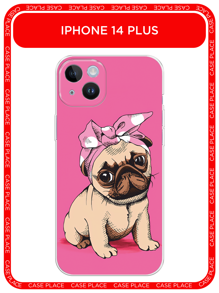 Чехол на Apple iPhone 14 Plus / Айфон 14 Плюс с принтом Dog Pin-Up