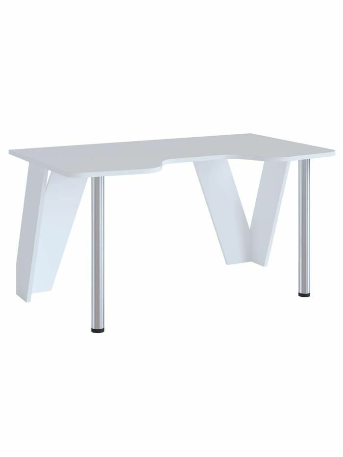 Компьютерный, письменный стол Брикс с металлическими ножками, 150х90х75 см, Белый