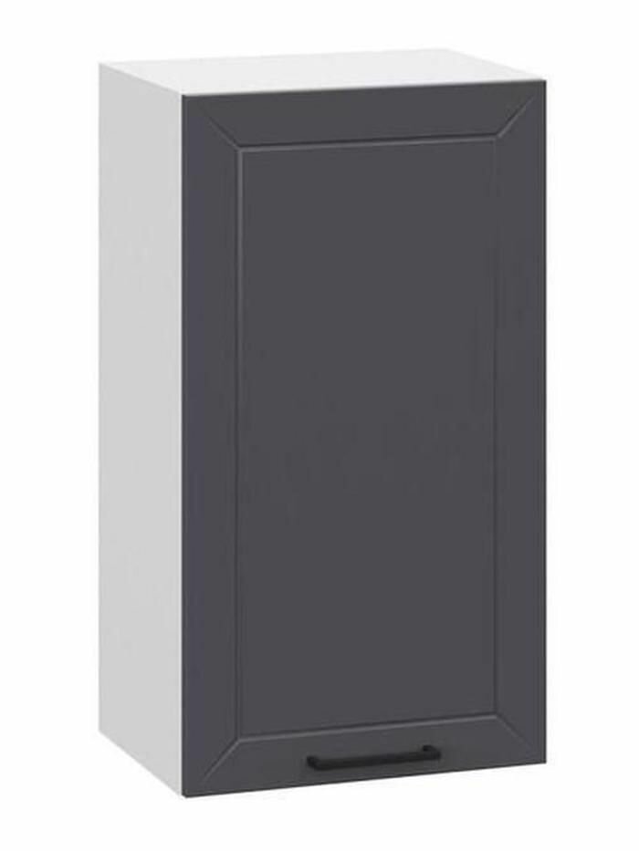 Кухонный модуль навесной, шкаф Сектор с доводчиками, с полками, 40х29.6х72 см, Белый / Графит