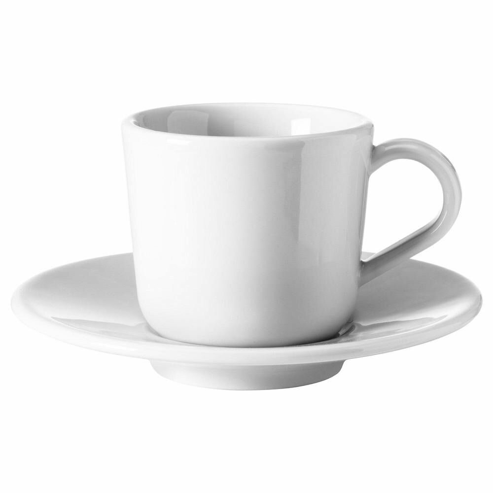 Чашка для кофе икеа/365+ (IKEA 365+) 60 мл, чашка с блюдцем, белый