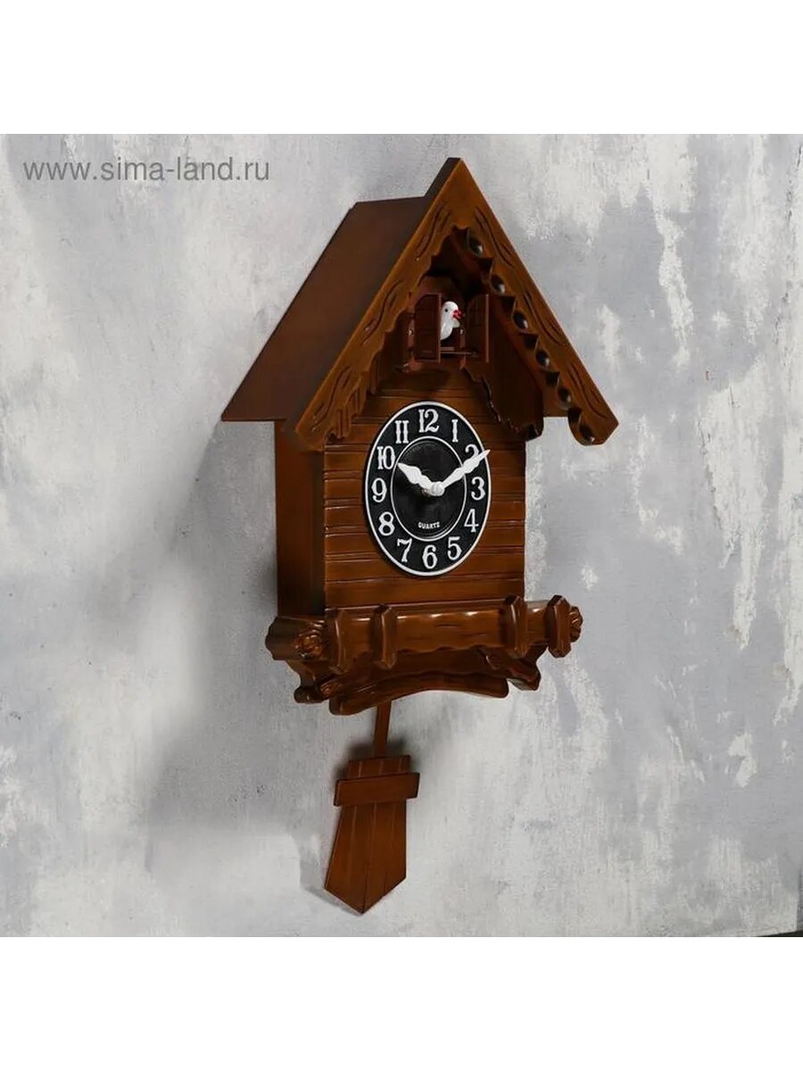 Большие настенные часы с кукушкой «Избушка»