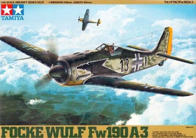 Tamiya 61037 1/48 Luftwaffe Focke-Wulf Fw 190 A-3 сборная модель самолета
