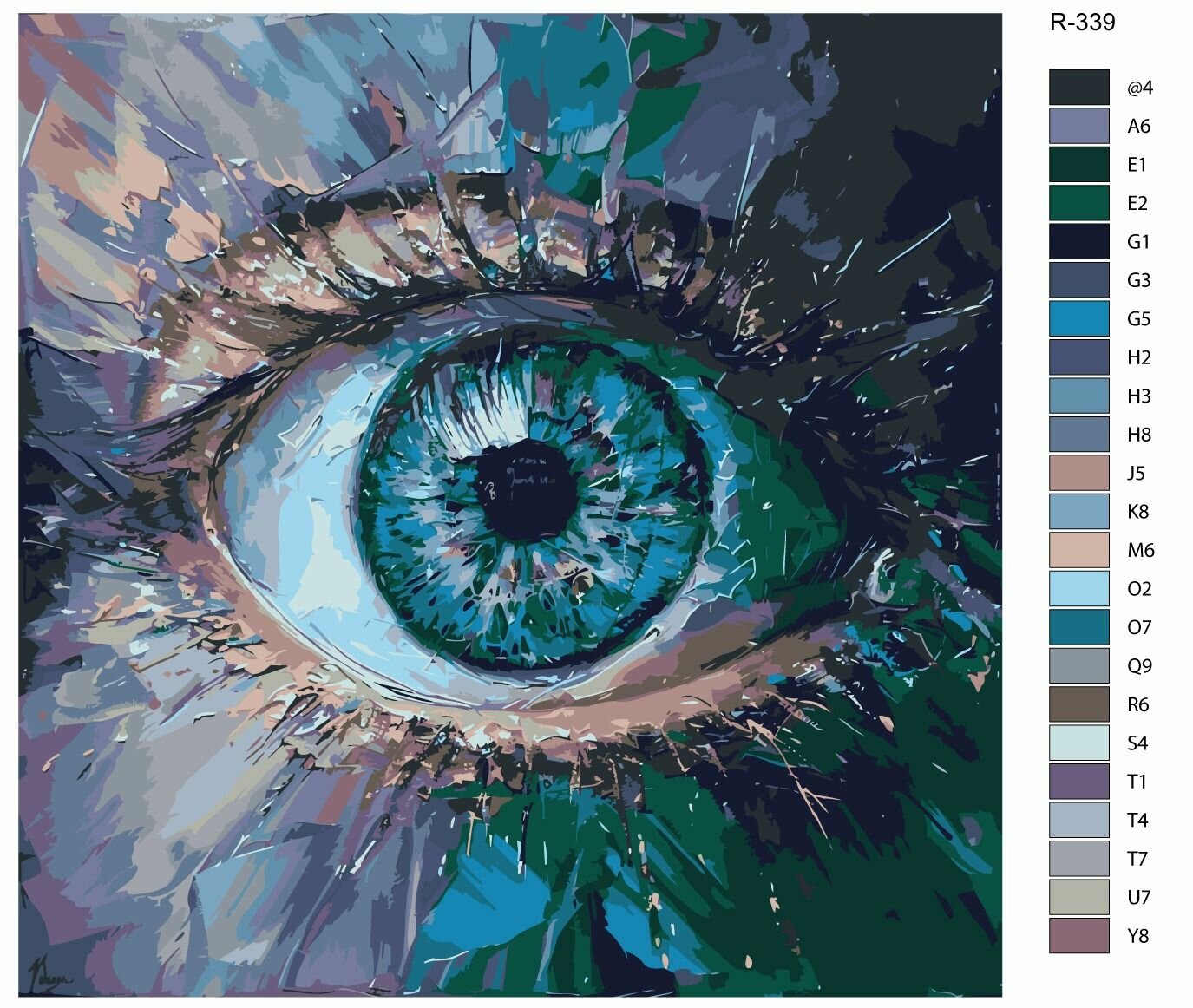 Картина по номерам R-339 "Яркий глаз" 40х40 см