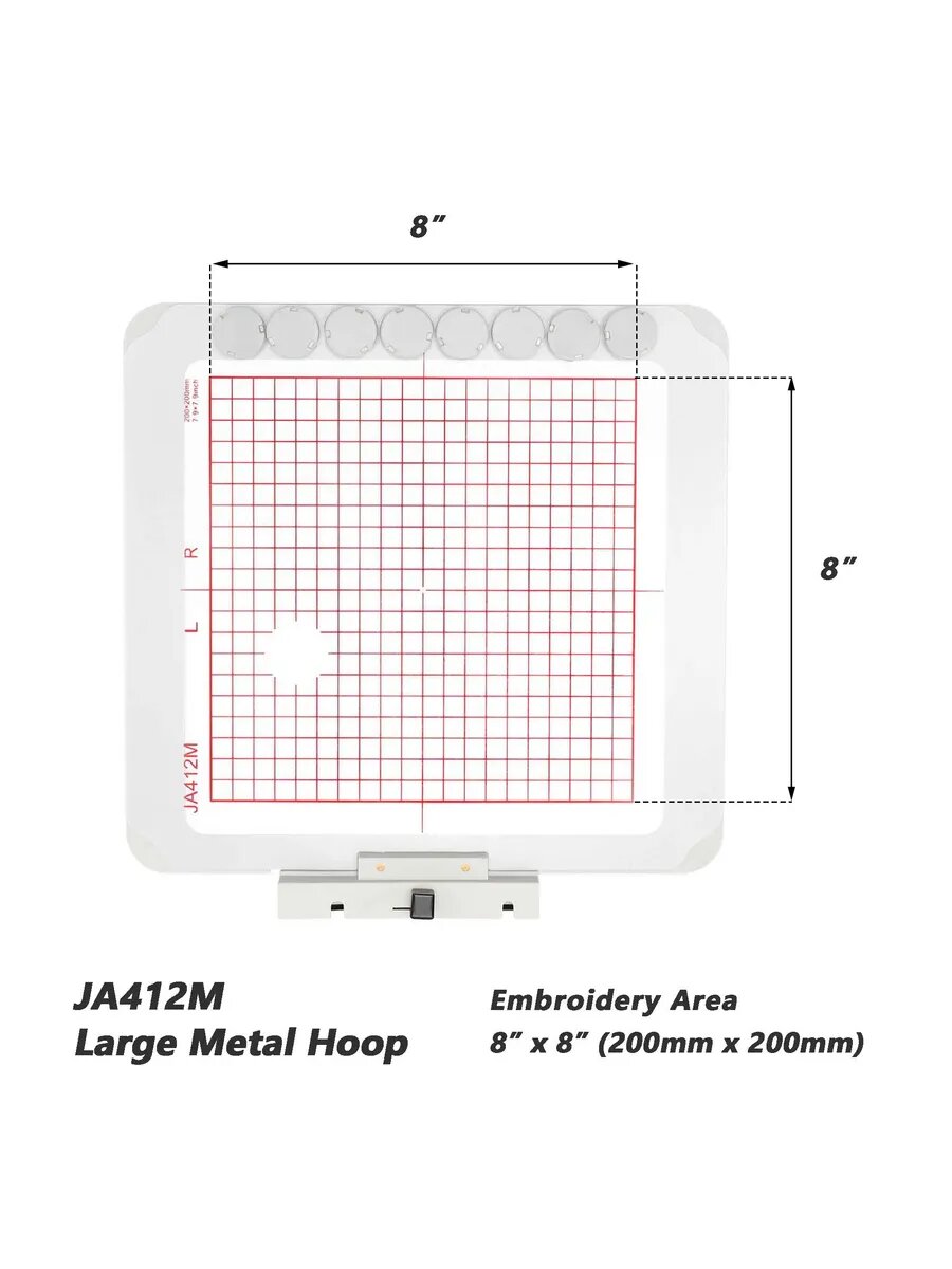 JA412M 200*200mm Магнитная рамка для вышивания для Janome Memory Craft 400E/500E/550E и Elna eXpressive 830