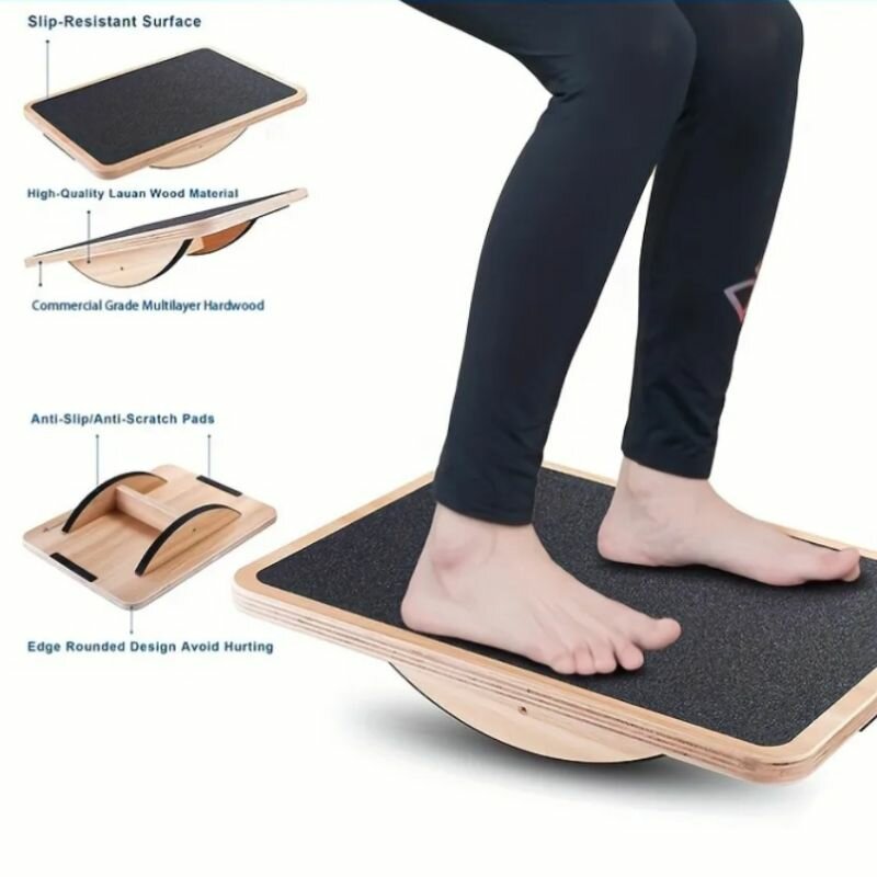 Продается простая ветряная деревянная противоскользящая балансировочная доска для взрослых, балансировочная доска для йоги, скоординированная педаль для фитнеса