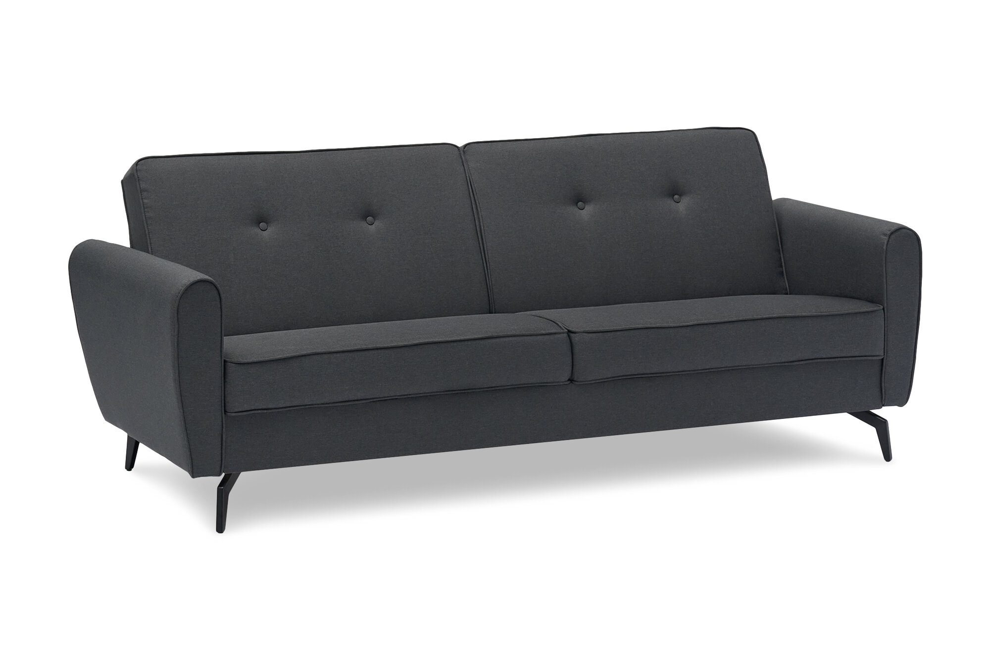 Диван раскладной двухместный Нонтон Стелла, книжка, рогожка темно-серая, 235 см