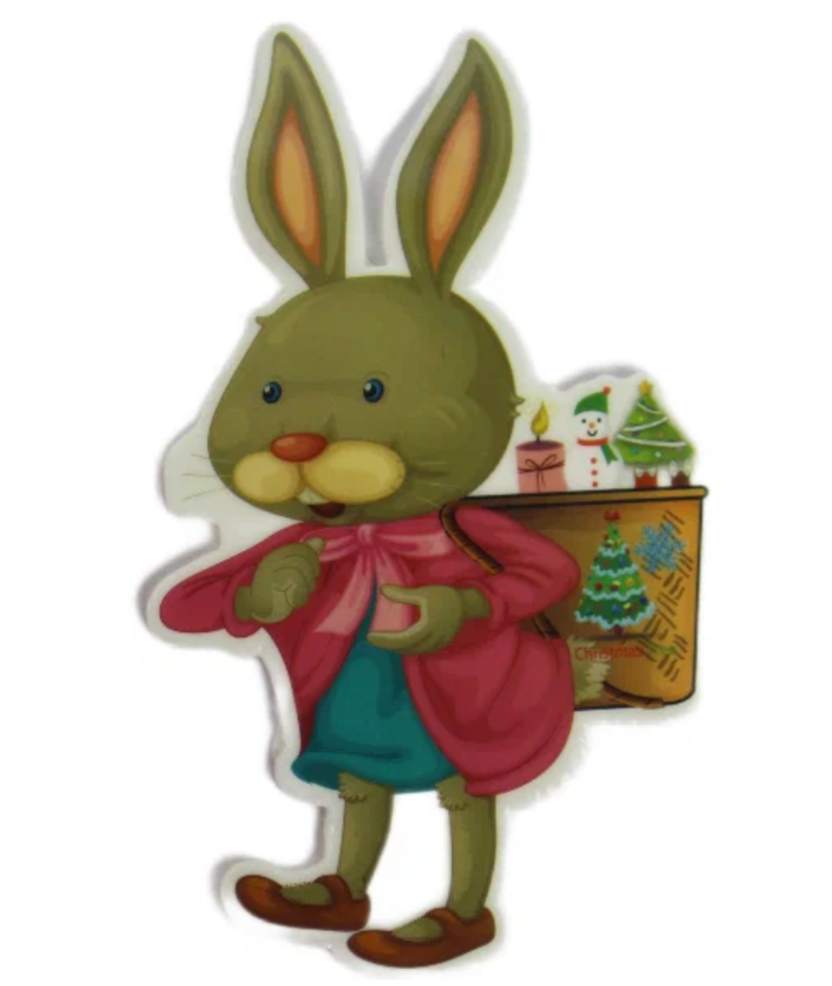 Наклейка на окно "Кролик с подарками", силиконовая, влагозащитная, размер: 15x15 см