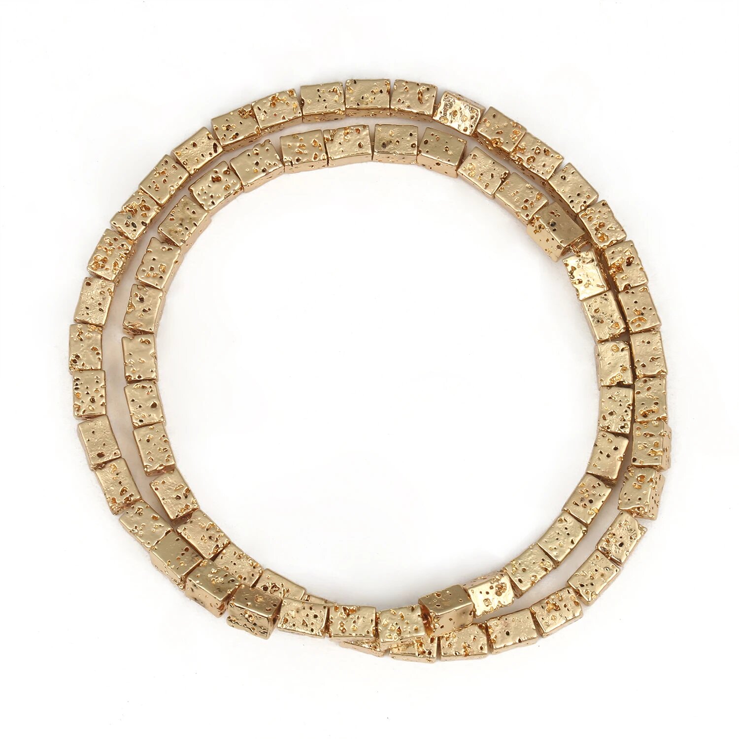 Бусины из лавы бежевые 4x6mm 14k gold