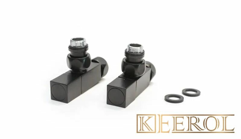 Вентиль комплект 2шт Keerol 3/4х1/2 г/ш чёрный матовый