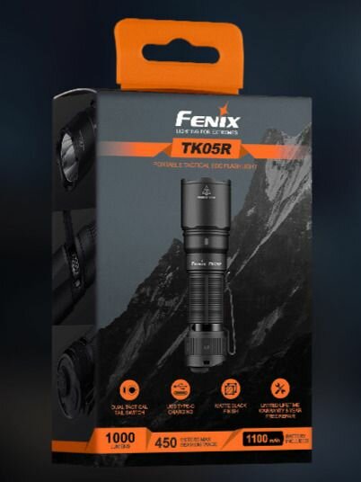 Фонарь Fenix TK05R луч на 450 метров, Type-C, стробоскоп
