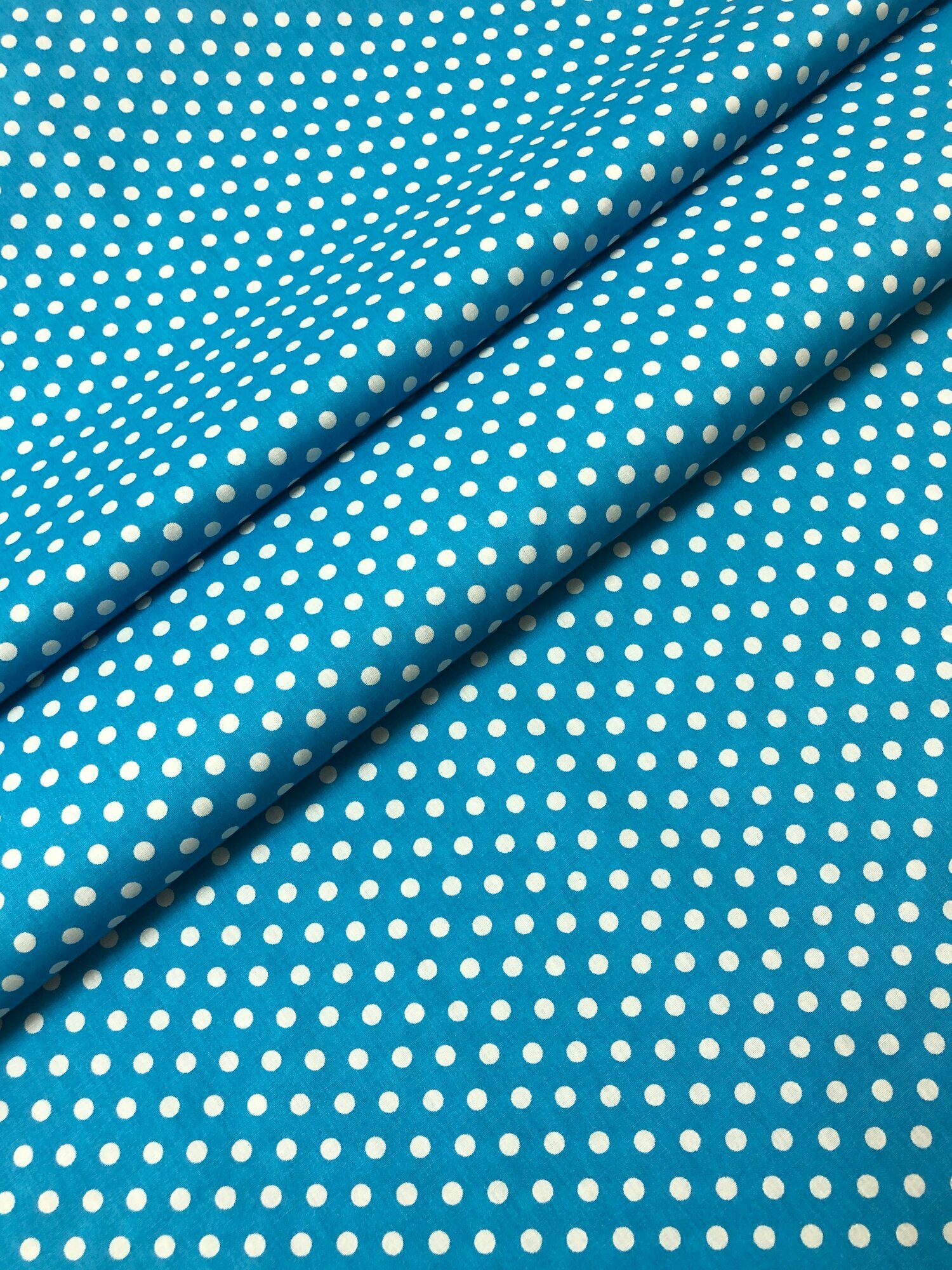 Ткань поплин горох 6мм, -т1-2, отрез 100х147см, хлопковый, плательный №5