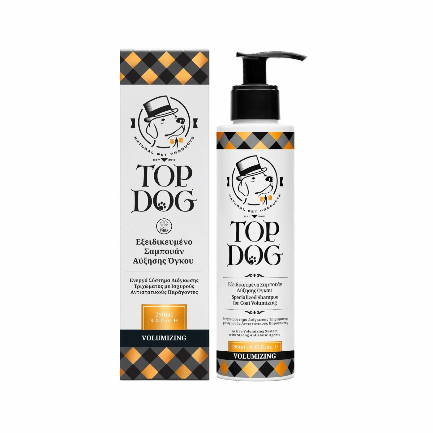 Шампунь для мытья собак TopDog Volumizing объем и блеск, аромат белого мускуса, 250 мл