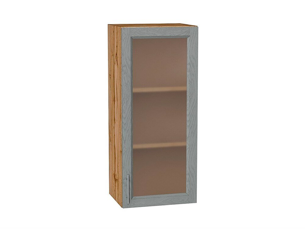 VVT Шкаф верхний с 1-ой остекленной дверцей Сканди Дуб Вотан, Grey Softwood, 920, 400 В*Ш*Г 920*400*320, фасад МДФ/Стекло Grey Softwood, корпус Дуб Вотан Grey Softwood