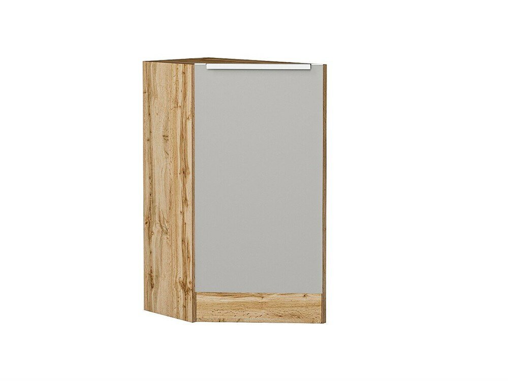 VVT Шкаф нижний торцевой Фьюжн Дуб Вотан, Silky Light Grey В*Ш*Г 816*296*554, фасад МДФ Silky Light Grey, корпус Дуб Вотан Silky Light Grey