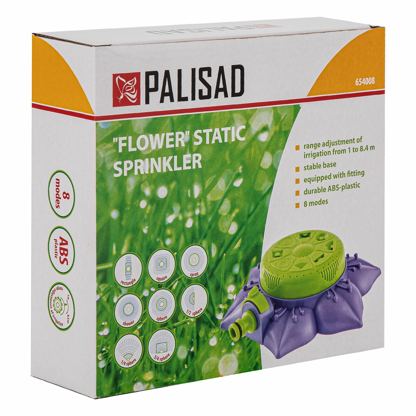 Распылитель-дождеватель, 8 режимов, на подставке, с регулировкой Palisad, 654008