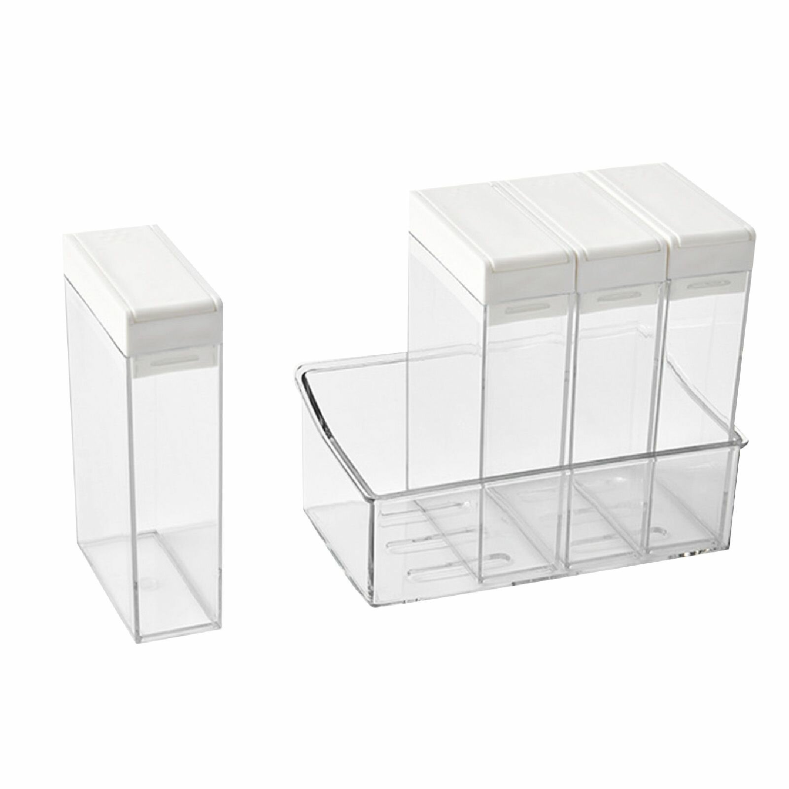 4 шт. коробка для приправ, плотно герметичный прозрачный контейнер для соли, сахара, приправ, кухонный органайзер для специй