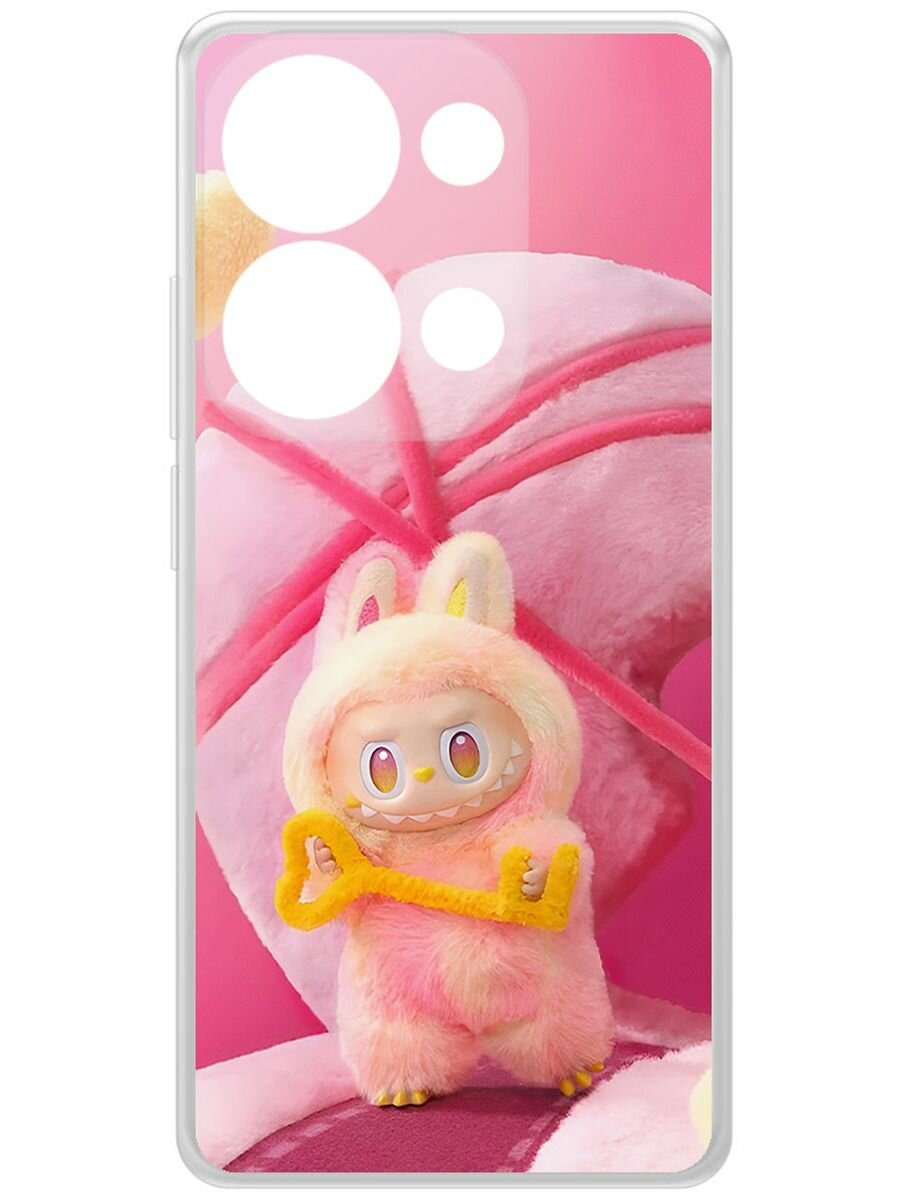 Чехол-накладка Krutoff Clear Case Лабубу Верность для Xiaomi Redmi Note 13 Pro 4G