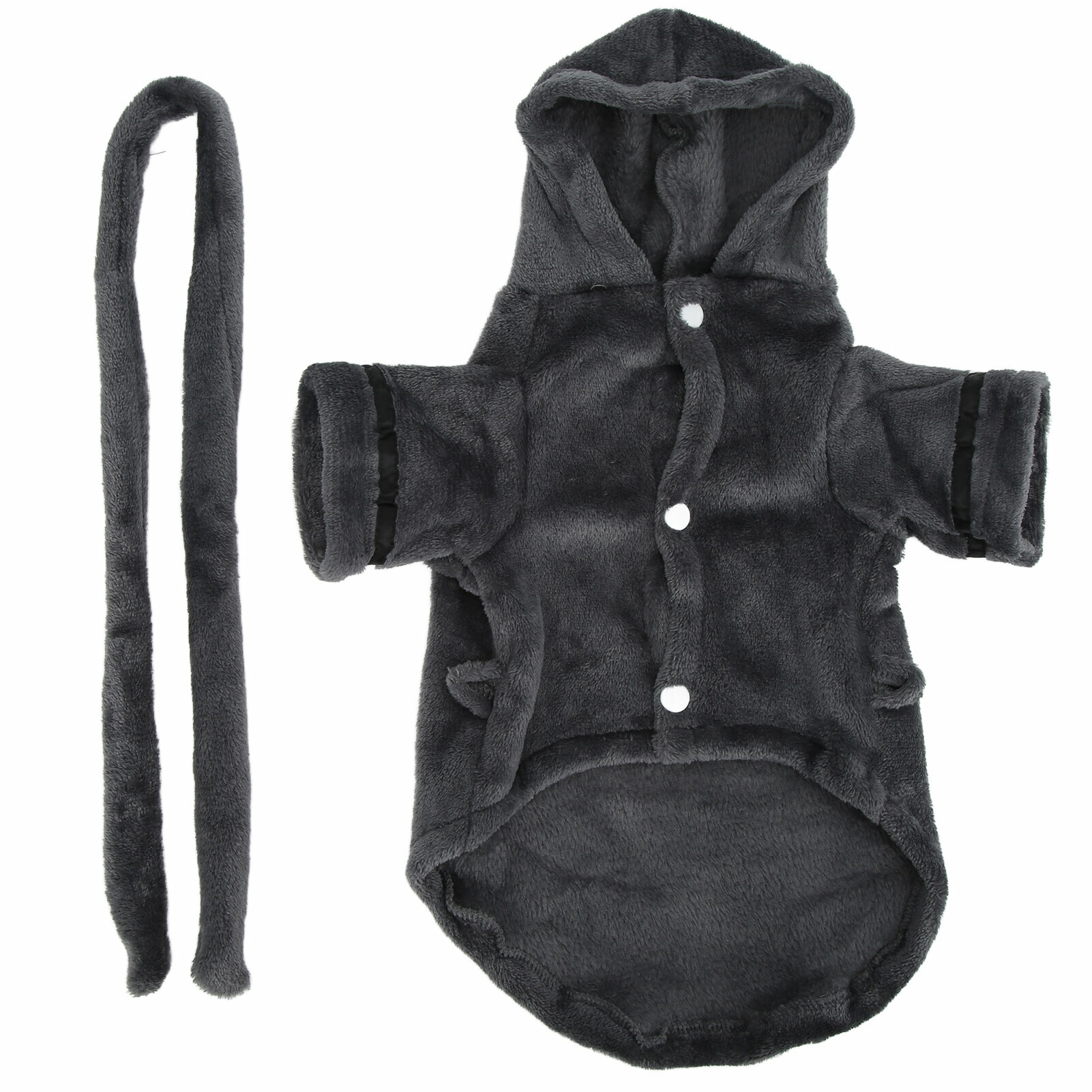 Халат для домашних животных, плюшевый, мягкий, впитывающий, пижама с капюшоном и поясным ремнем. Для щенков, кошек, размер L.