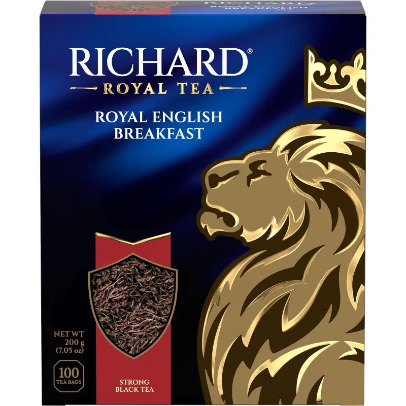 Чай Richard Royal English Breakfast, черный, в пакетиках 2гx100шт 2187182 E1957903