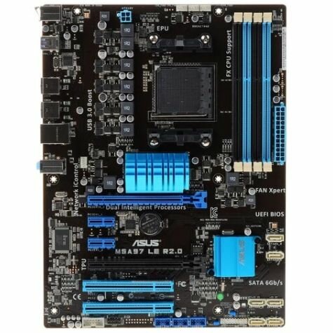 Материнская плата ASUS M5A97 LE R2.0 (M5A97 LE R2.0) - AM3+, AMD 970, 4xDDR3-2133 МГц, 2xPCI-Ex16, Standart-ATX