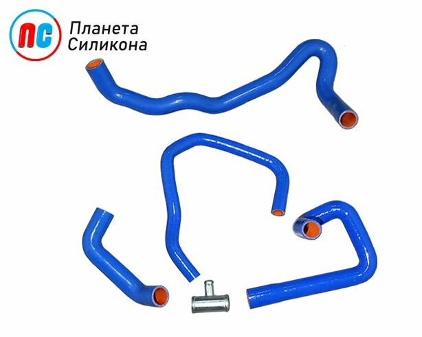 Силиконовые патрубки радиатора Lada Largus комплект с тройником (мотор K4M)