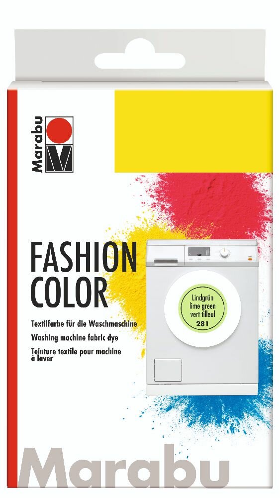 Краска для окрашивания ткани в стиральной машине "Fashion Color", зеленый лайм