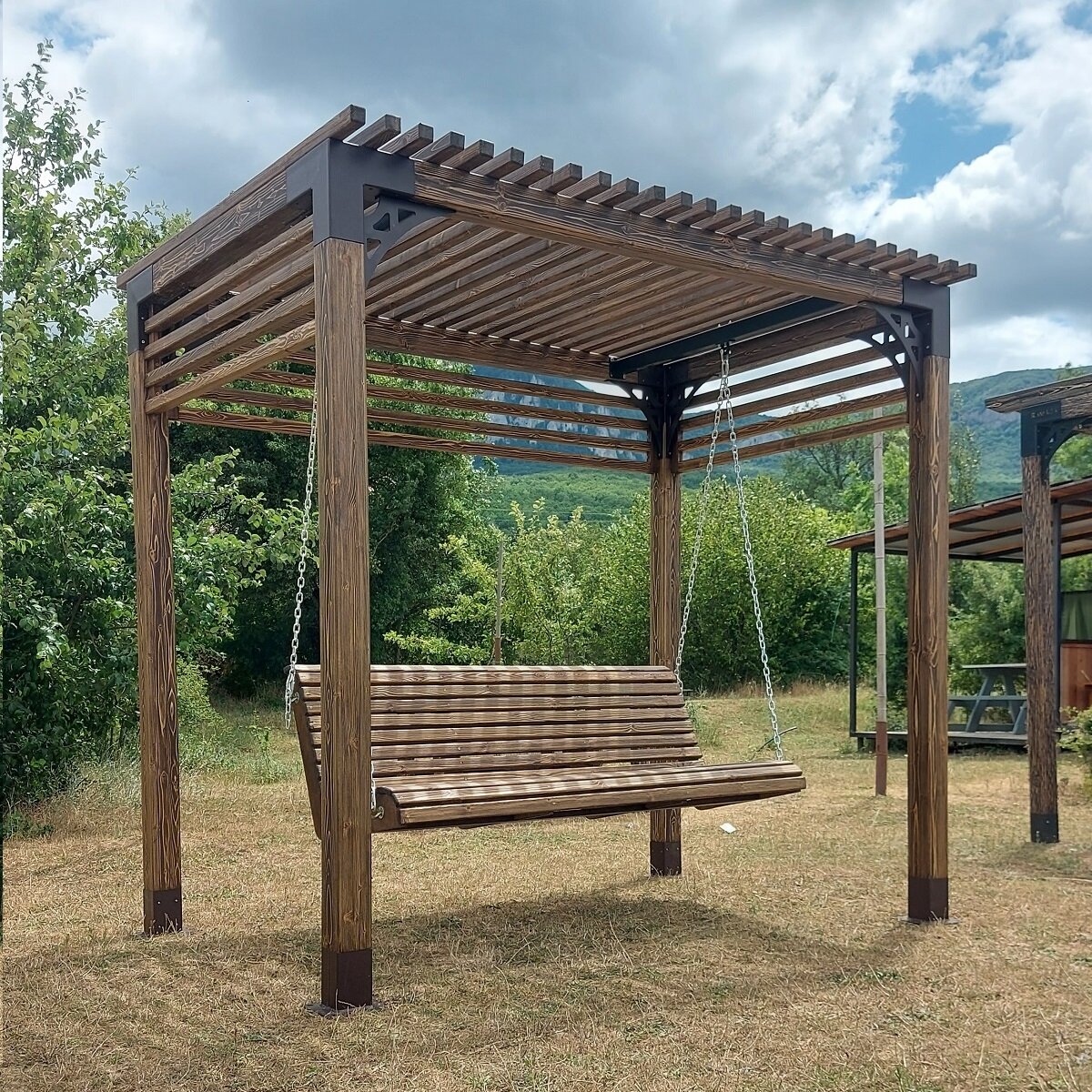 Садовые качели RAMADA RSK002, деревянная, прямоугольная, 1.5 x 2,4 м