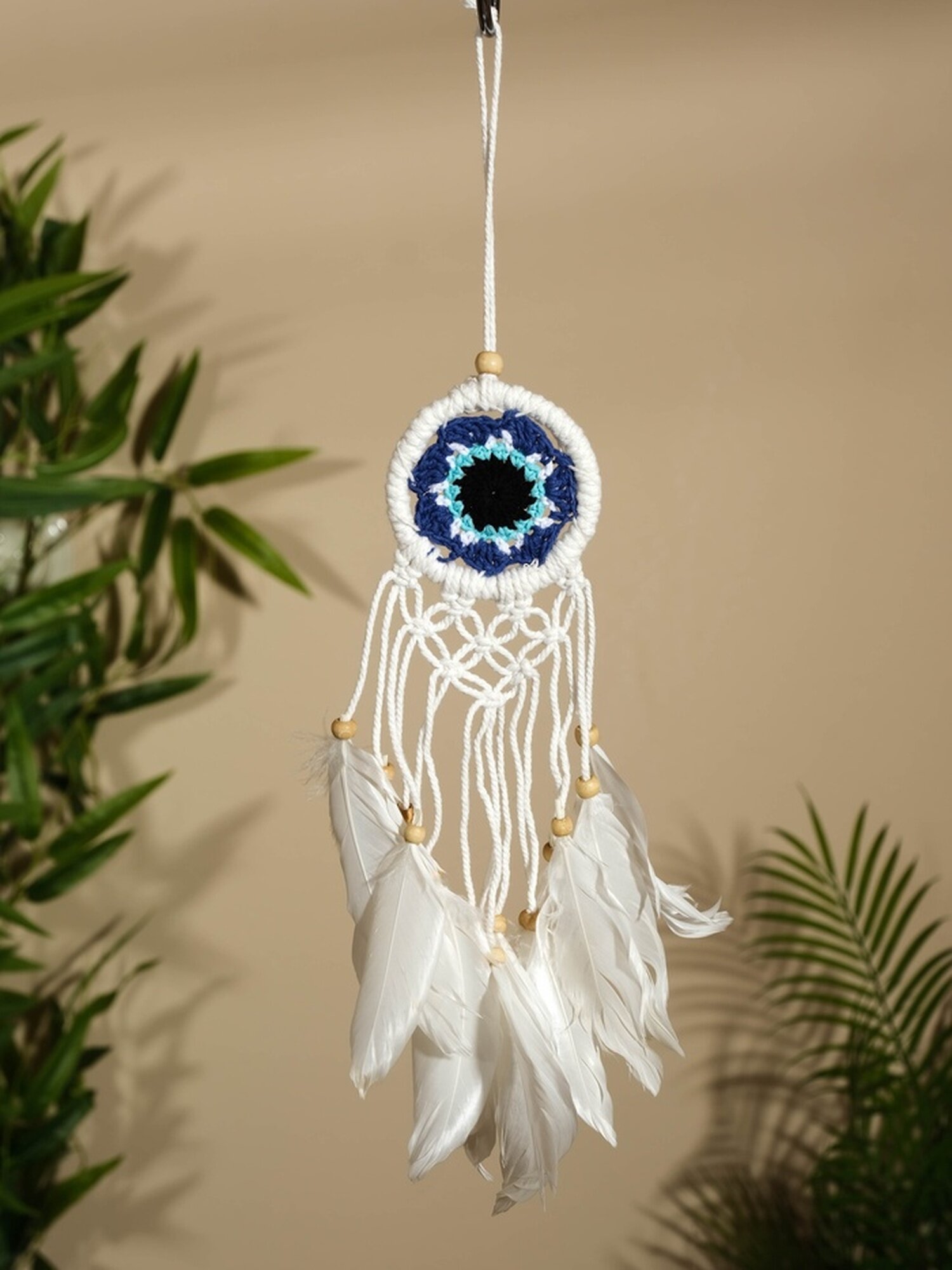 Ловец снов Сима-ленд "Морской", дерево, текстиль, пластик, круглый, 6x30 см