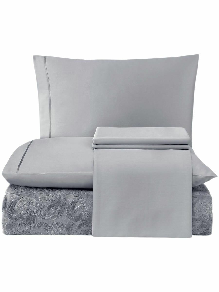 Набор с покрывалом Tivolyo Home Baroc серый евро