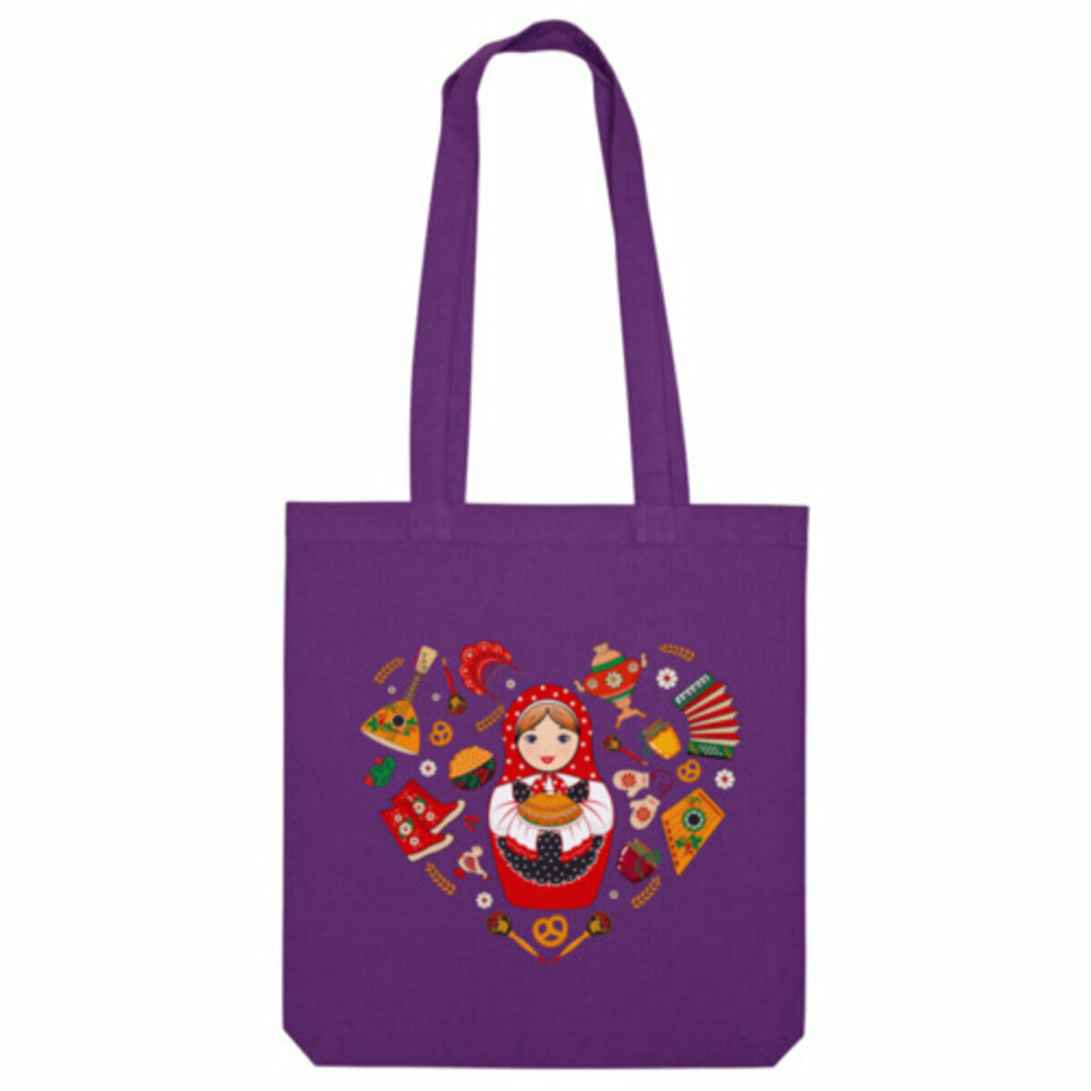 Сумка «Матрешка русская народная. В подарок сувенир» (фиолетовый)