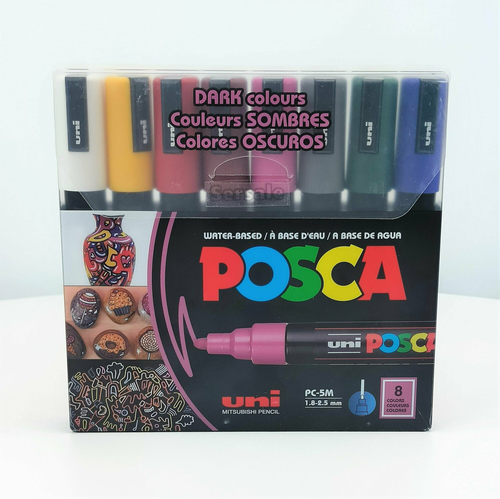 Набор маркеров POSCA PC-5M 8 темных цветов, толщина 1.8-2.5 мм ZY