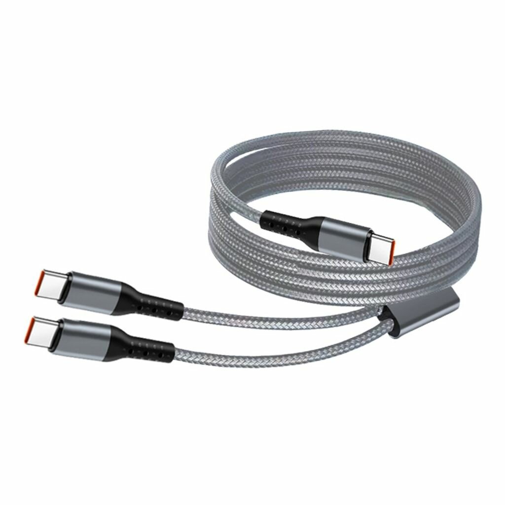 5 футов Комбинируют 100 Вт Кабель Быстрой зарядки Type C с Двойным Кабелем 1,5 М Двойной Шнур Зарядного устройства Подходит для Телефона Ноутбука
