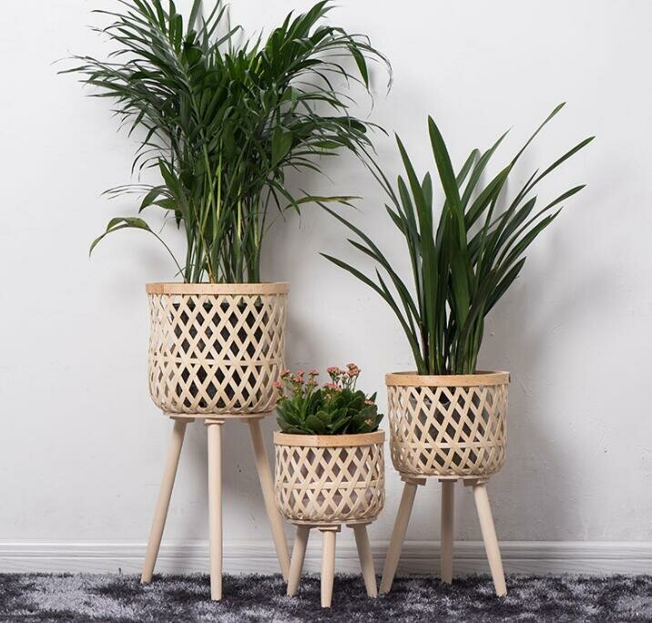 Кашпо на ножках для цветов FLOWER Bloom 20 л. h-43 см. Коричневый