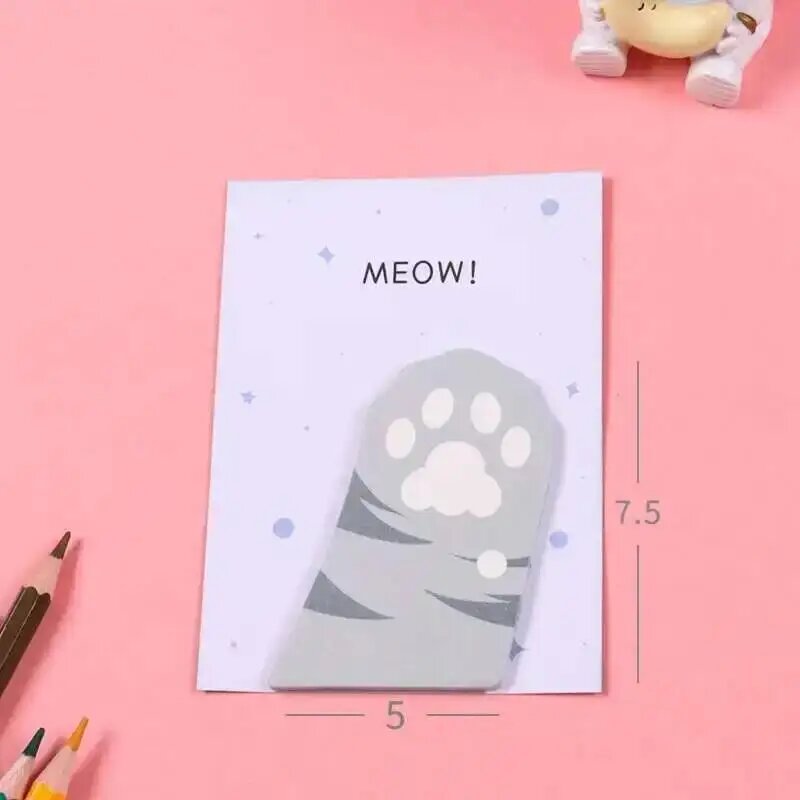 1 шт. клейкий блокнот Lytwtw Kawaii Cat Paw Meow с липкими нотами, блокнот, блокнот, офисные школьные принадлежности, стикер для канцелярских товаров
