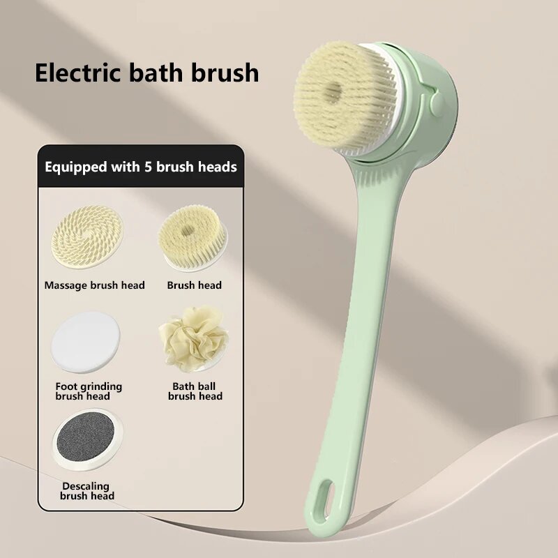 Электрическая массажная щетка для душа XMSJ green