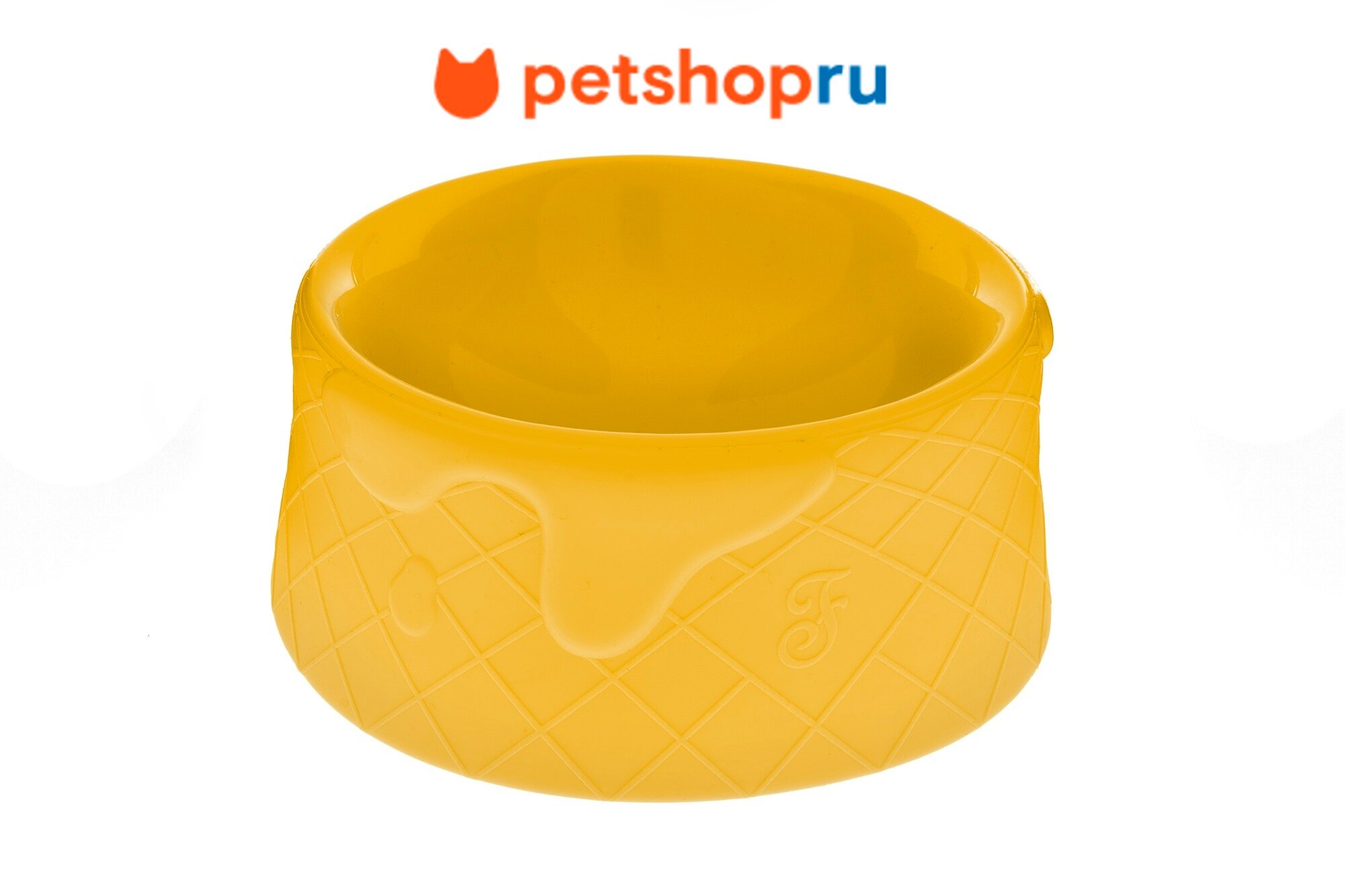 Ferribiella аксессуары Складная мягкая миска "Мороженое" для собак и кошек, желтая, 800 мл