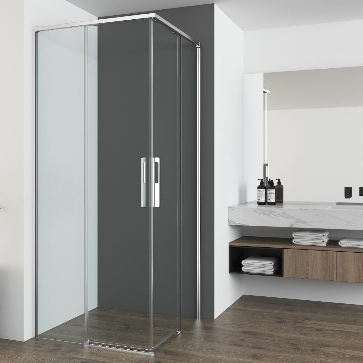 Душевой уголок Vincea Ultima VSS-7UL8080CL, 800*800, хром, стекло прозрачное