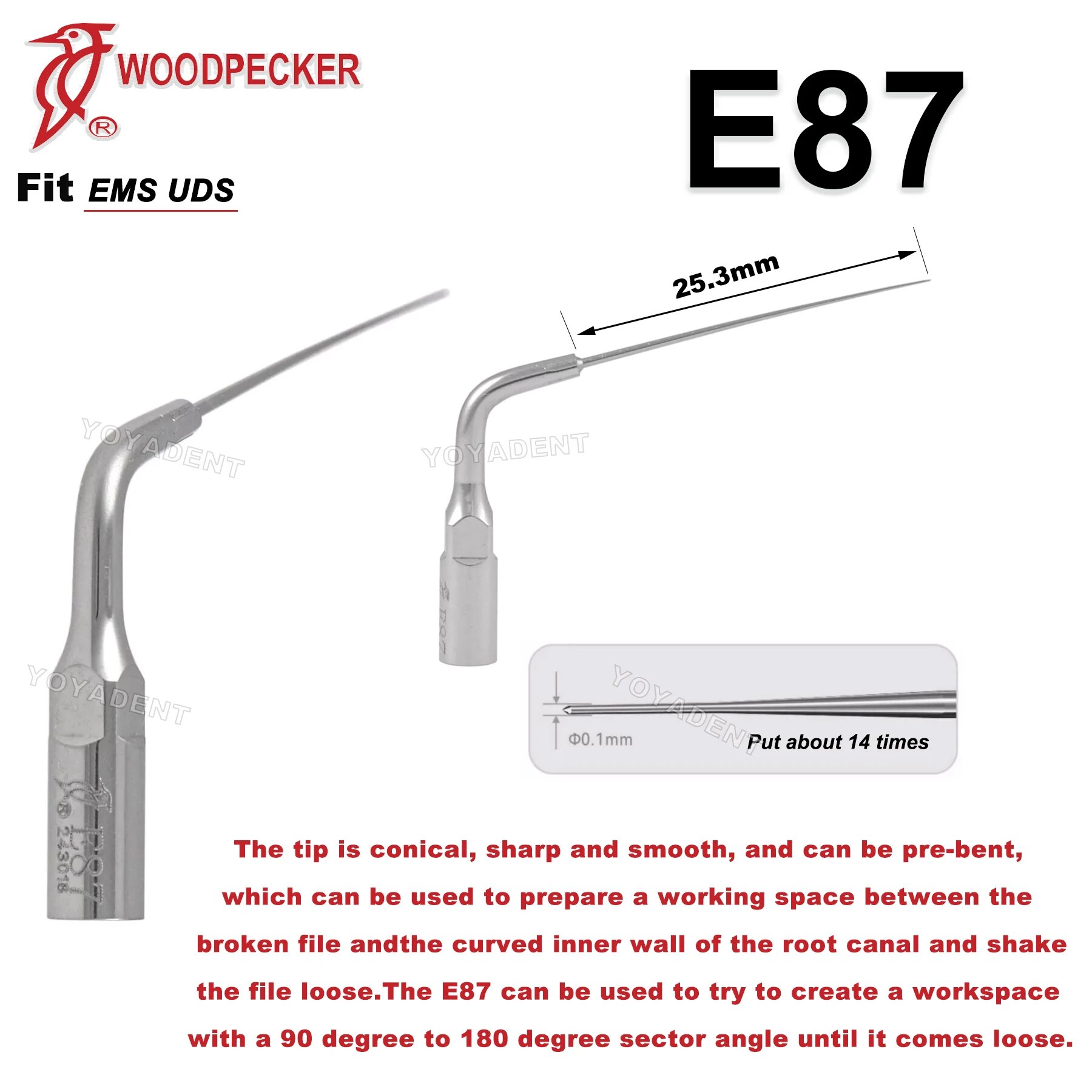 Woodpecker Насадки для удаления сломанных файлов для скалера EMS E87 E88 E89 E87 1Pc