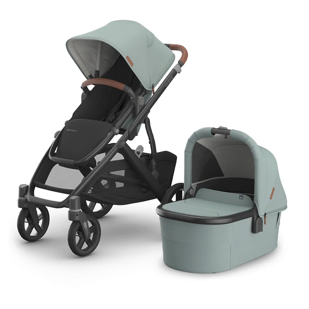 Детская коляска 2в1 UPPAbaby Vista V3, цвет Kenzi (Серо-зелёный), артикул производителя 0303-VIS-EU-KNZ