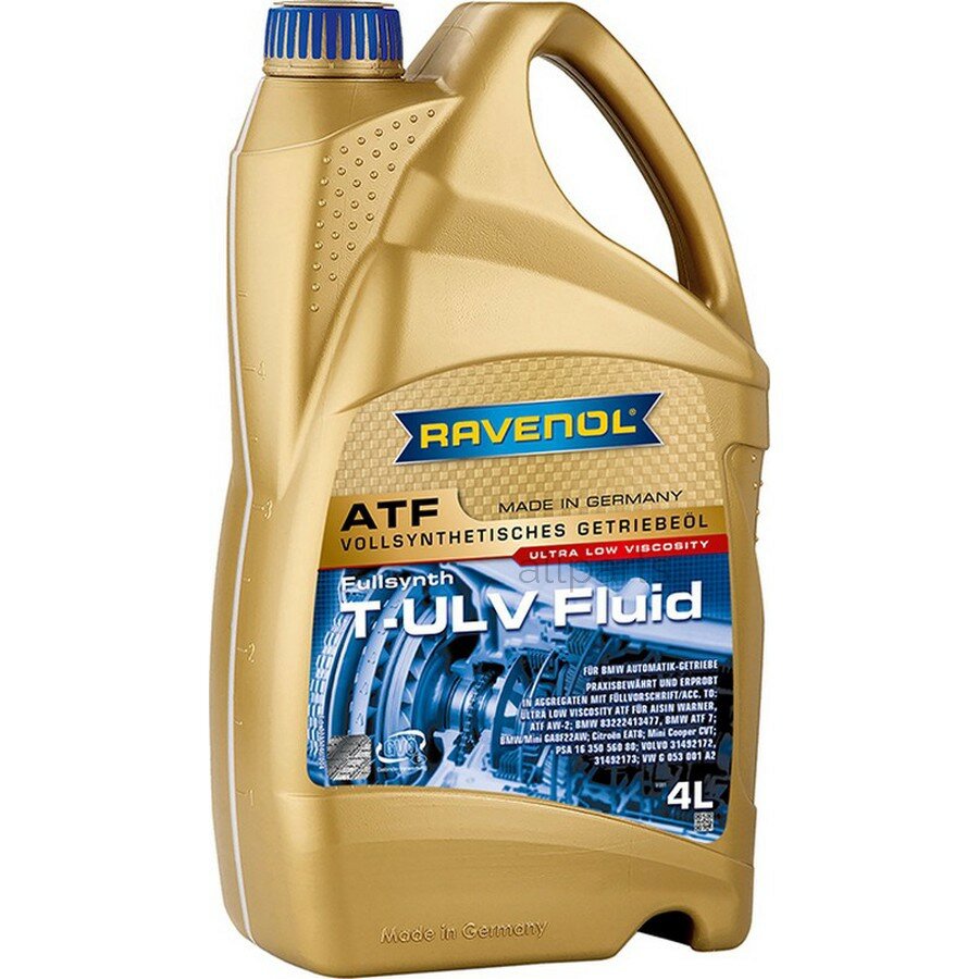 RAVENOL 1211146-004 Масло трансмиссионное АКПП RAVENOL ATF T-ULV Fluid 4 л 1211146-004