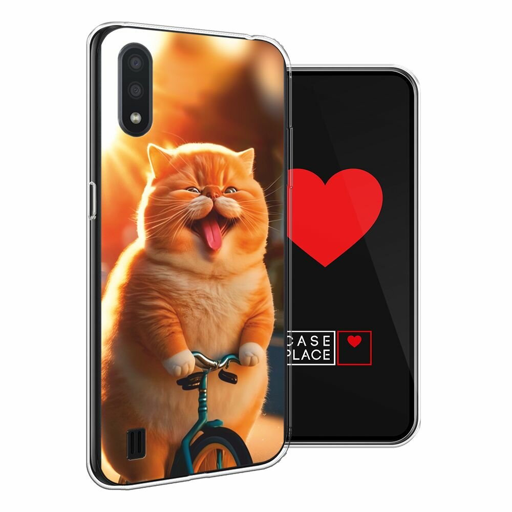 Чехол на Samsung Galaxy A01 / Самсунг Гэлакси А01 с принтом "Кот на велике" — фото 1